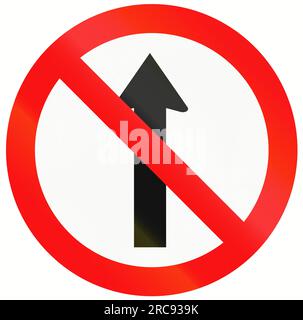 Indonesia regulatory sign - no left turn Stock Photo - Alamy
