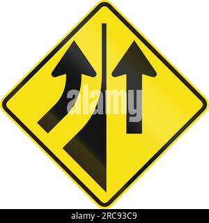 Australian road warning sign - Left curve ahead Stock Photo - Alamy