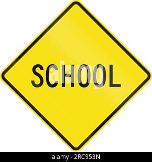An Australian warning traffic sign - School, green version Stock Photo ...