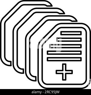 Medical receipt icon outline vector. Doctor prescription. Health care ...
