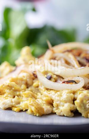 Austrian spaetzle with salad and wine Stock Photo - Alamy