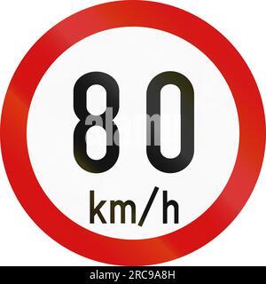 Irish traffic sign restricting speed to 120 kilometers per hour Stock ...