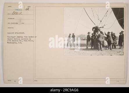 Caquot balloon during military operations at Washington D.C's Polo ...
