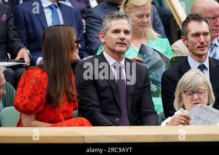 Eric Bana with his wife Rebecca (left) in the royal box on day eleven ...
