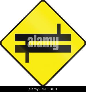 Irish road warning sign - Divided highway intersection ahead Stock ...