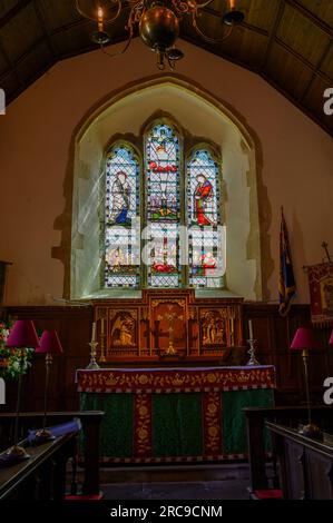 High altar of St. George Church in Dinkelsbühl. Germany. The old town ...
