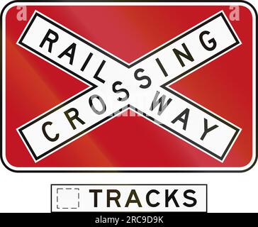 An Australian traffic sign - Railway crossbuck Stock Photo - Alamy