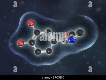 Illustration von Adrenalin (Epinephrin) in einer 3D Darstellung als ...