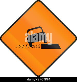 Shoulder Work warning sign Stock Photo - Alamy