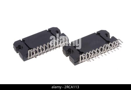 microcircuit isolated on white background Stock Photo - Alamy