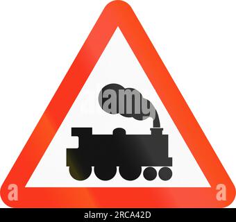 Bangladeshi warning sign for single track unguarded level crossing ...
