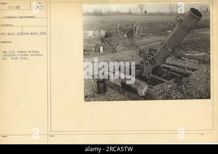 Image showing a 240mm trench mortar and projectiles at Aberdeen Proving ...