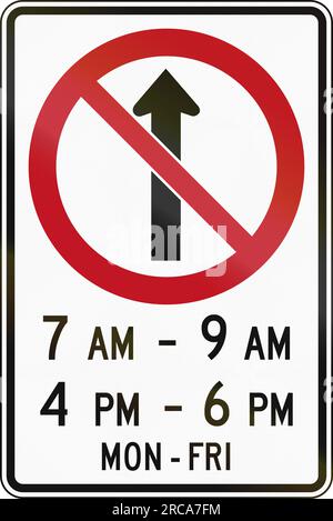 Canada traffic sign - No straight through. This sign is used in Ontario ...