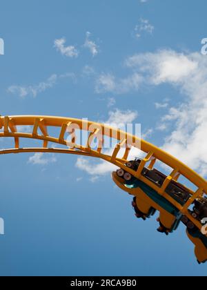 Roller coaster at the Elitch Gardens Theme Park in Denver, Colorado ...