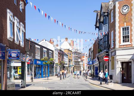 Uttoxeter market town centre high street Staffordshire england uk gb ...