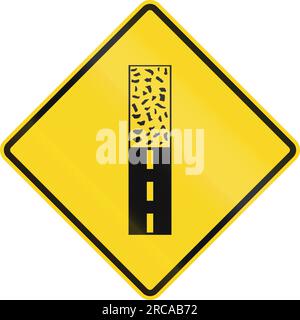 Canadian road warning sign - Pavement ends. This sign is used in ...