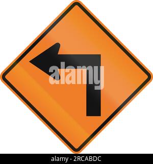 Canadian temporary road warning sign - Reverse turn. This sign is used ...