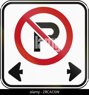 Canadian road sign - No parking. This sign is used in Quebec Stock ...