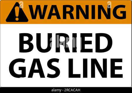 Warning Sign buried gas line On White Background Stock Vector Image ...