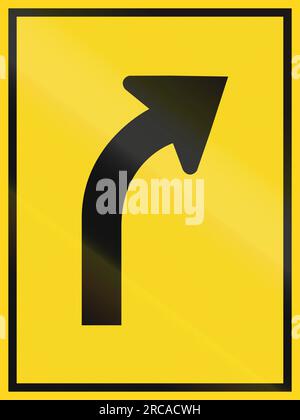 Lane overview sign in Canada - two left turn lanes. This sign is used ...