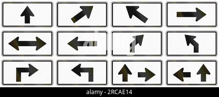 Supplemental warning road sign in Quebec, Canada - Distances in meters ...