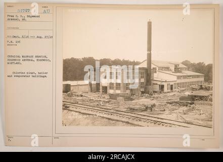 Image shows a Chlorine Plant at Edgewood Arsenal, MD, during World War ...