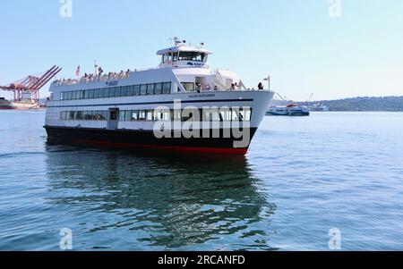 Salish Explorer ferry boat under way in Puget Sound Seattle Washington ...