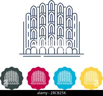 Historical Icon Jaipur City - Hawa Mahal Icon Illustration as EPS 10 ...