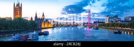 Bigh Ben and Thames riverfront sundown view in London, capital of ...