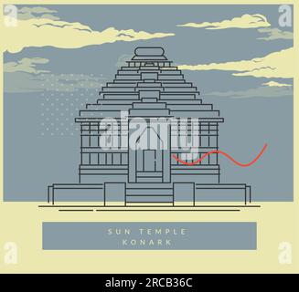 Konark Sun Temple - Odisha - Icon as EPS 10 File Stock Vector Image ...