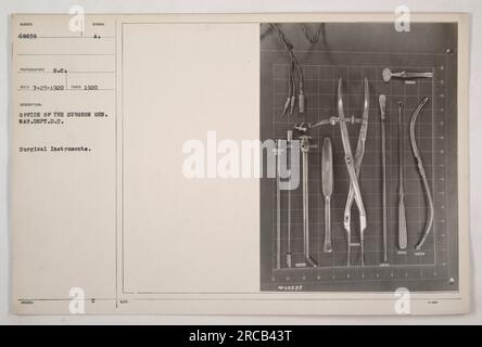 Image showing a collection of surgical instruments from World War One ...