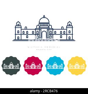 Kolkata City Icon - Victoria Memorial Icon Illustration as EPS 10 File ...