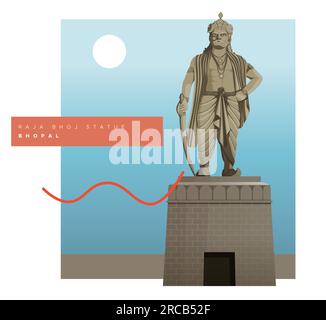 Raja Bhoj Statue - City of Bhopal - Stock Icon as EPS 10 File Stock ...