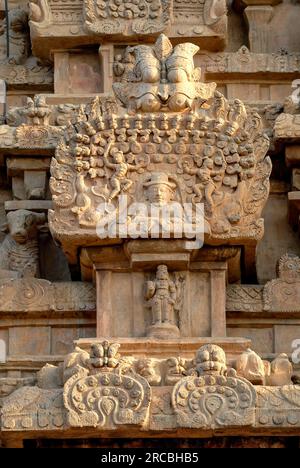 Brihadisvara Brihadeeswara Big Temple gopuram vimana (10th century) Thanjavur Tanjore, Tamil ...