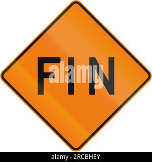 Temporary/Works road sign in Quebec, Canada - Surveying Stock Photo - Alamy