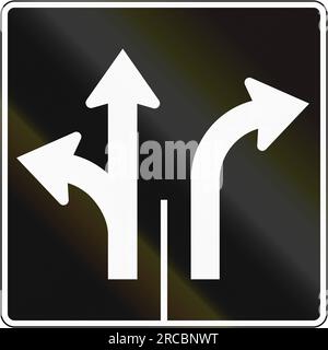 Lane management sign in Canada - Lane for straight through. This sign ...