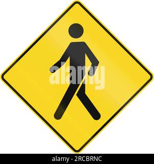 Canadian road warning sign - Pedestrian and bicycle crossing. This sign ...