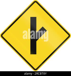 Canadian road warning sign - 45 degree Intersection ahead. This sign is ...