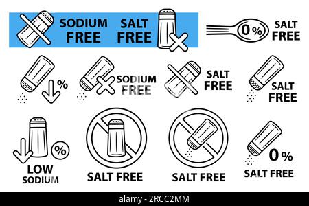 low sodium reduced salt label stamp design isolated for packaging in ...