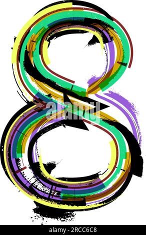 art sketched number symbols fonts, vector illustration Stock Vector ...