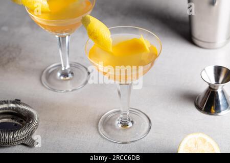 Sidecar Cocktail alcoholic brandy, triple sec liqueur, fresh lemon ...