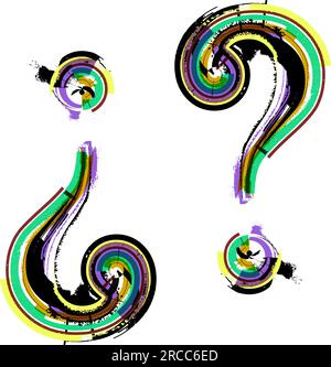 art sketched question mark symbols fonts, vector illustration Stock ...