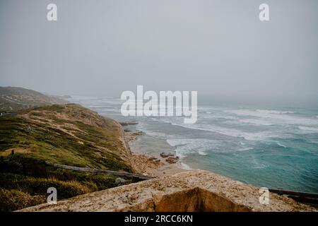 Landscape looking out to Bass Strait from Fort Nepean Army Base on the ...