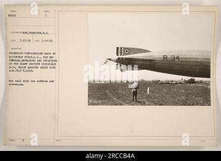 Caption: "Extensive preparations made at Roosevelt Field, L. I., for ...