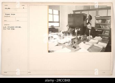 Interior of a military building, captured during World War I as part of ...
