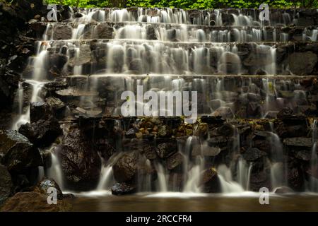 Landscape of multilevel waterfalls in Dlundung, Trawas, Mojokerto ...