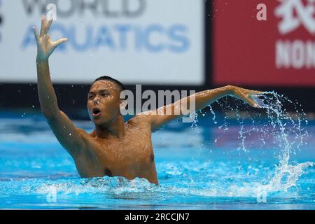 Quentin Rakotomalala, of France, competes in the men's solo technical ...