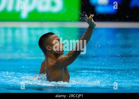 Quentin Rakotomalala, of France, competes in the men's solo technical ...