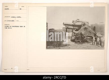 Photograph showcasing various types of artillery used during World War ...