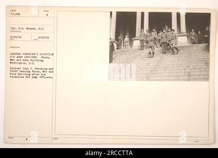 General Pershing and his staff at a reception for army officers held at ...